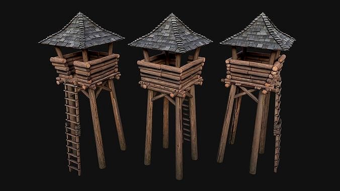 Medieval Lookout Tower 3d model