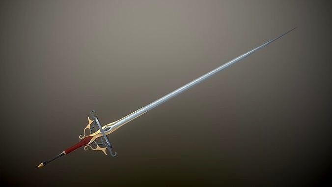Game redy estoc sword 3d model