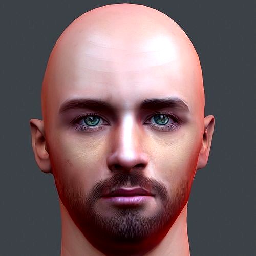 Male head Realistic Perfect Head Low-poly 3D model game ready
