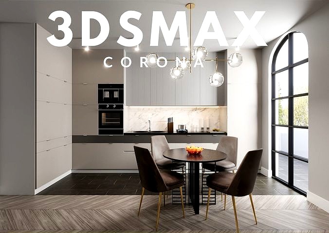 Kitchen modern interior 3DS MAX Corona renderer 3D model