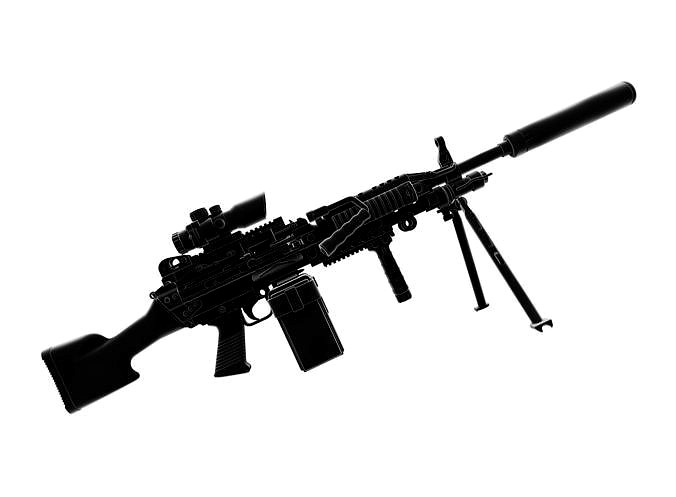 Mk 48 Light Weight Machine Gun 3d model