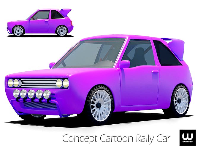 Concept Cartoon Rally Car 3d model