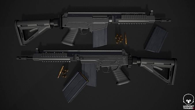 SA58 OSW Para Game-Ready PBR Model 3d