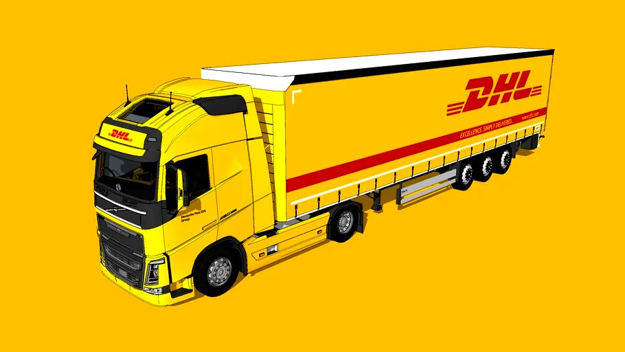 DHL Volvo FH16 3d model