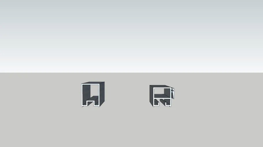 lockstile and interlocker for sliding door 3d model