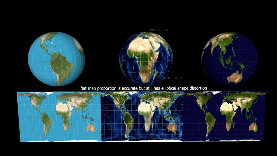 earth map gall peters projection 2 3d model