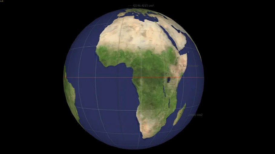 earth globe map gall peters projection 1 3d model