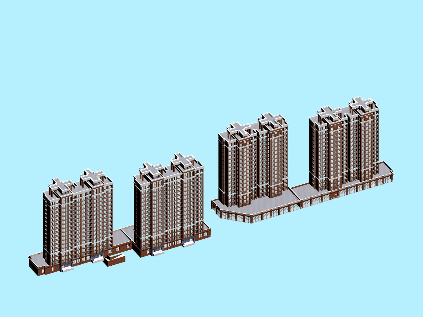 City office building architectural design 019 3d model