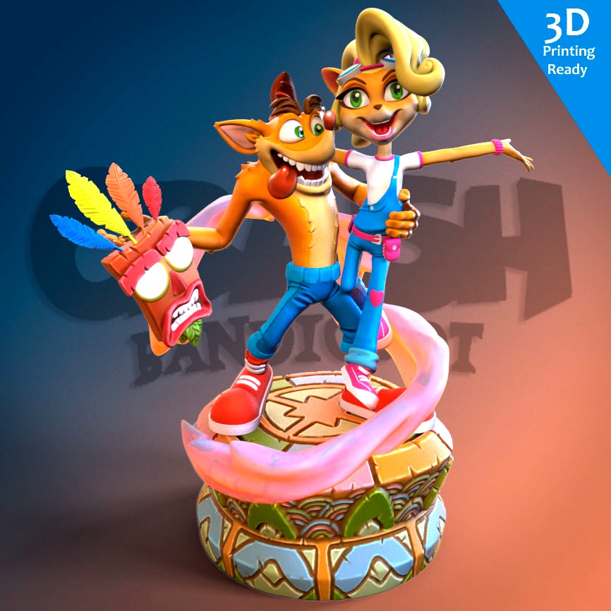 Crash Bandicoot 3D printing ready fanart model