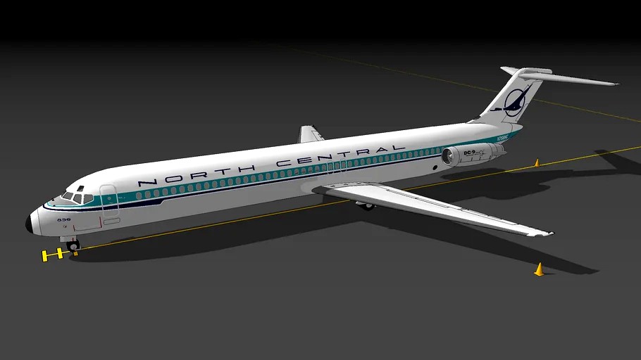 North Central Airlines McDonnell Douglas DC-9-51 (1977) 3d model