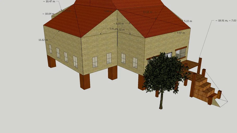 Rumah Adat Bubungan Tinggi (Kalimantan Selatan)- Hana 3d model