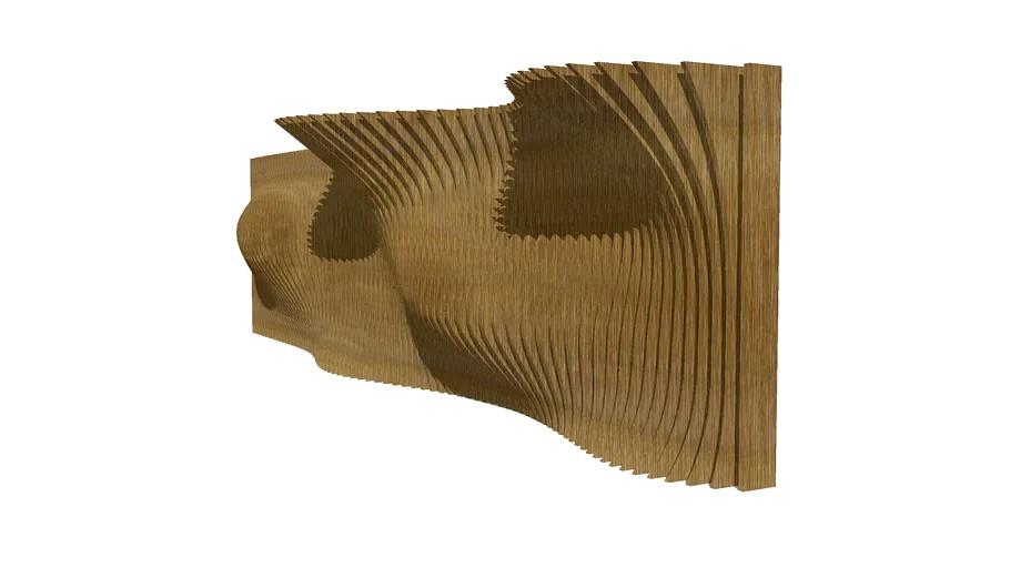 Parametric wave wall 3d model