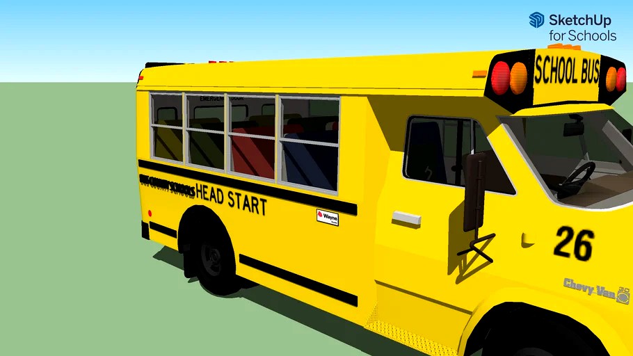 Wayne Busette Head Start Bus 3d model