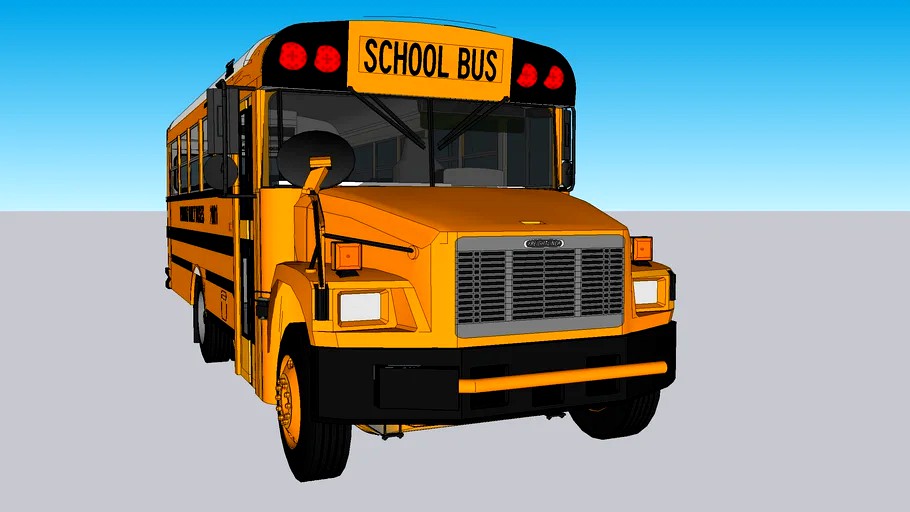 1999 Thomas Built Freightliner FS-65 (47 passenger) school bus 3d model