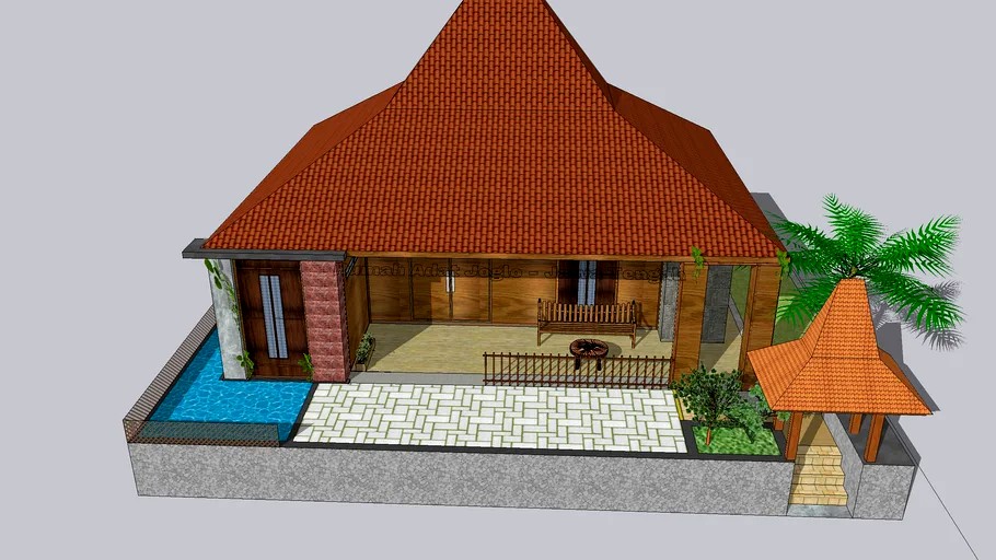 Rivalent F.L - Formatif 2 - Desain Rumah Adat Joglo Jawa Tengah 3d model
