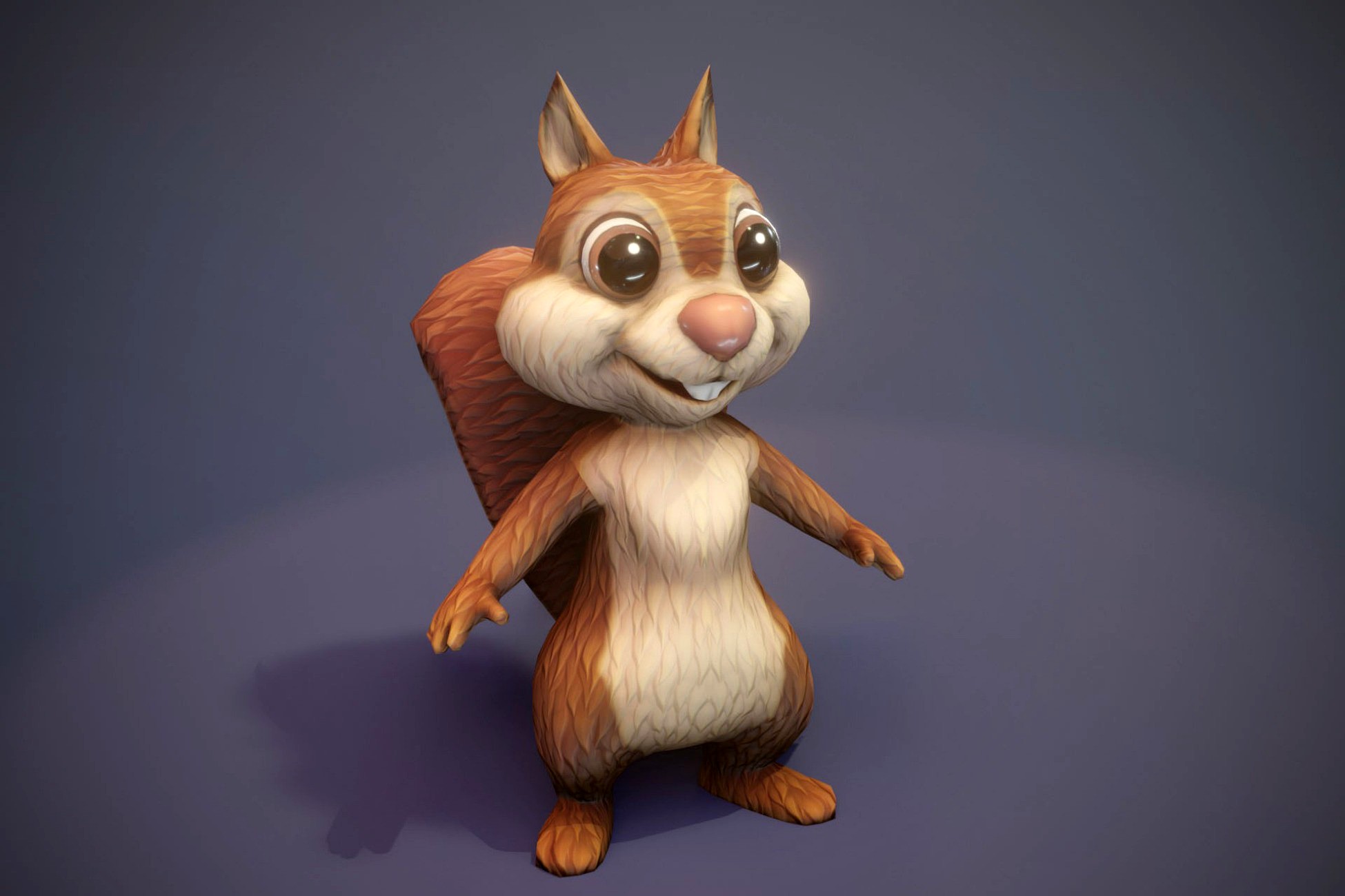 Cartoon Squirrel Animated 3D Model