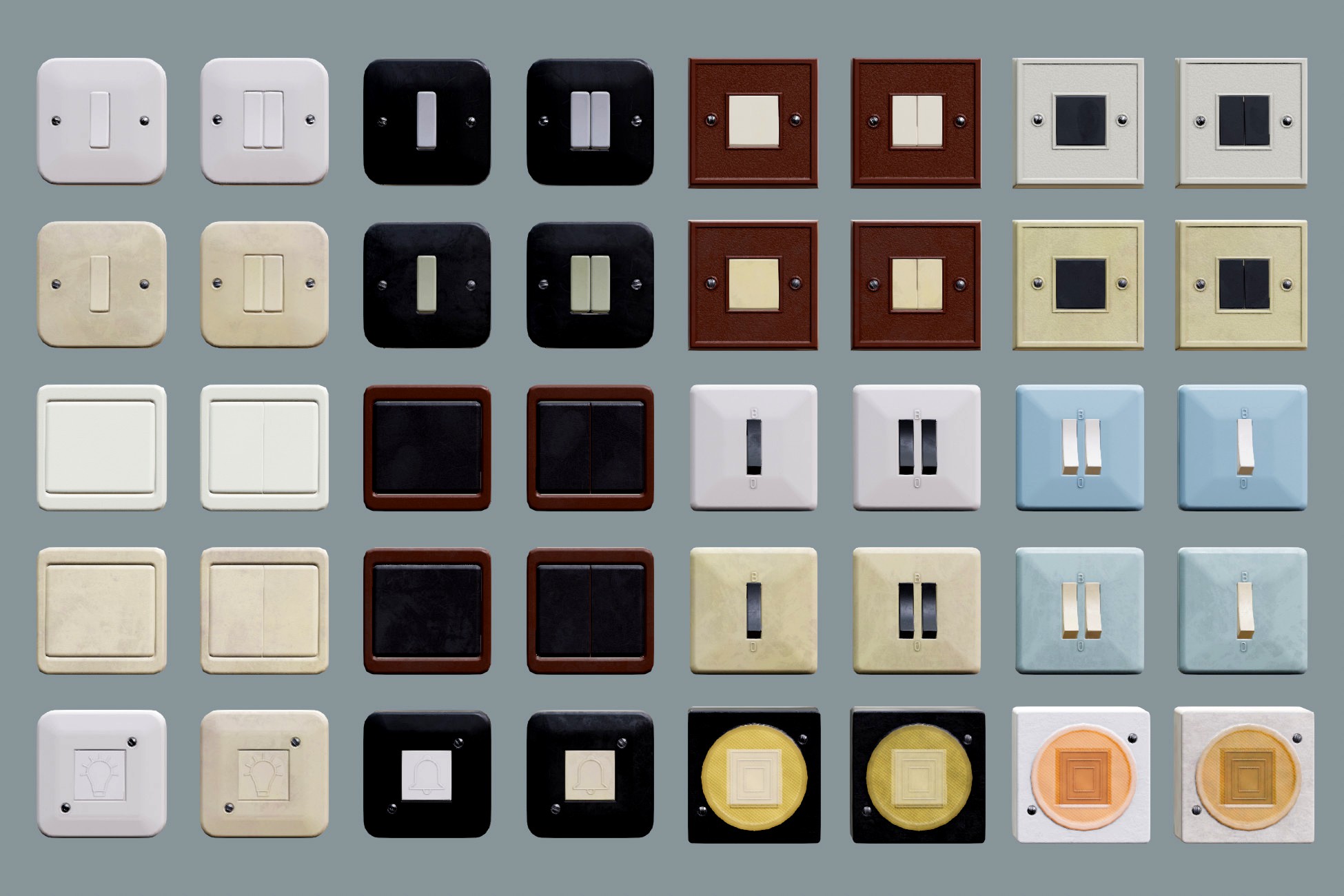Soviet Light Switches Collection 3d model