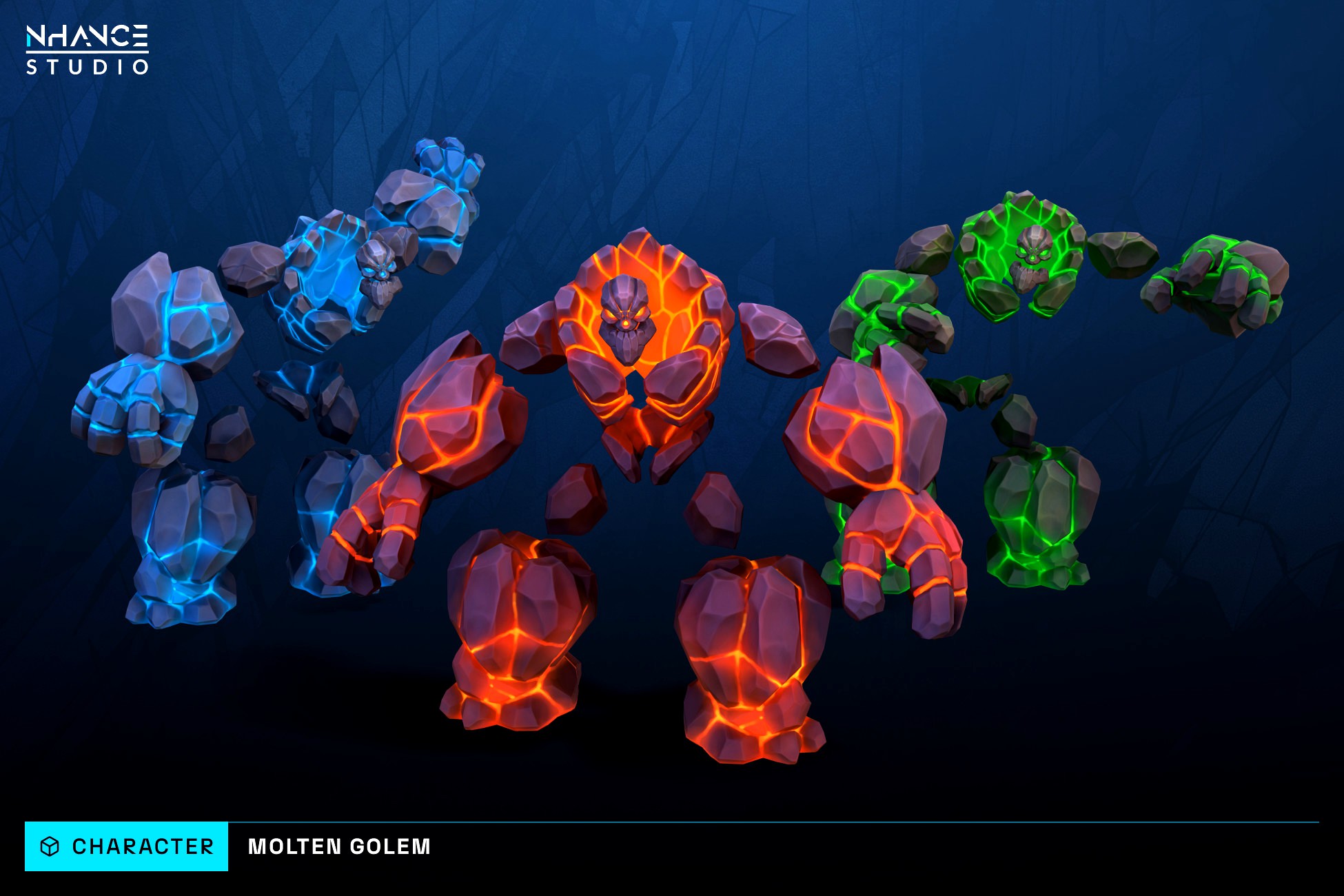 Stylized Fantasy Molten Golem 3d model
