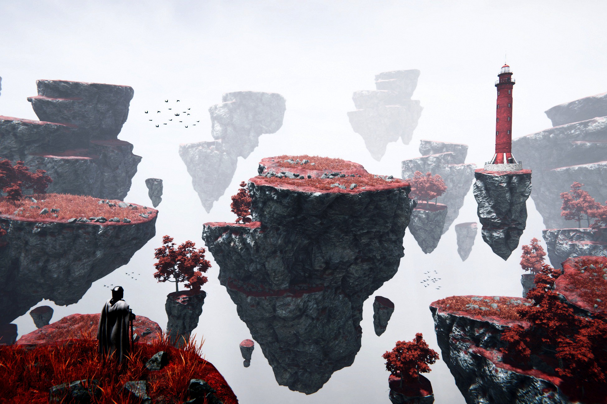 Floating Islands Environment 3d model