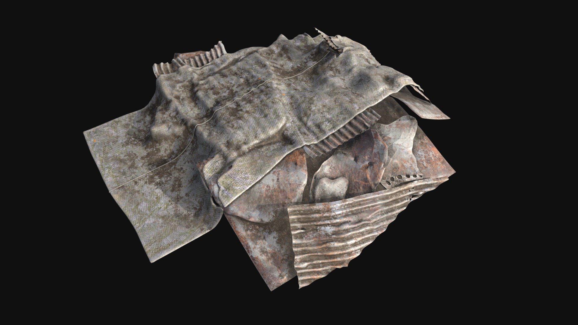 PBR Trash Pile Canvas - 4K Textures 3d model