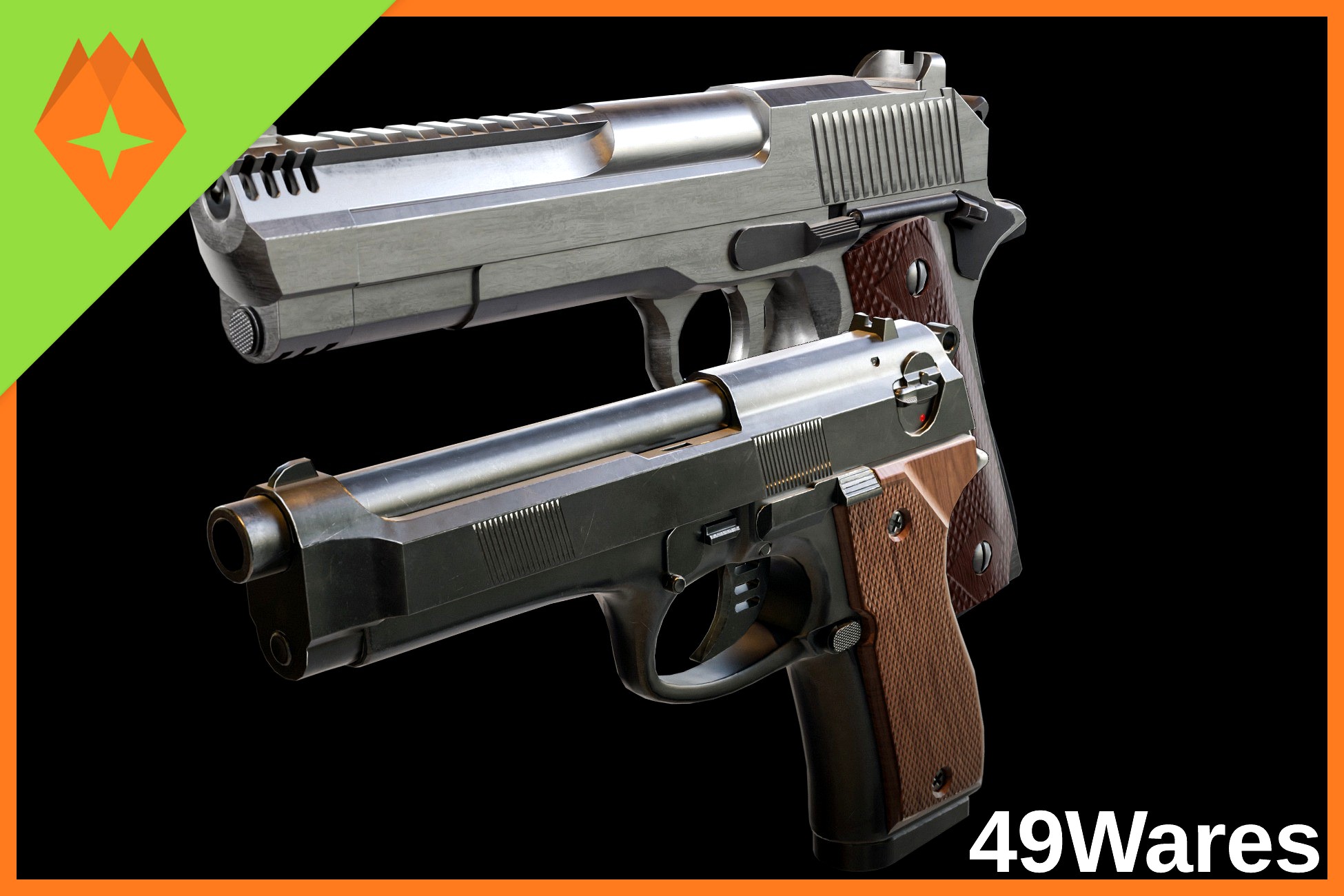 FPS Weapons - Animated Guns (Pistols) - Pack 1 3d model