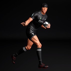 Rugby Player Animated 3d model