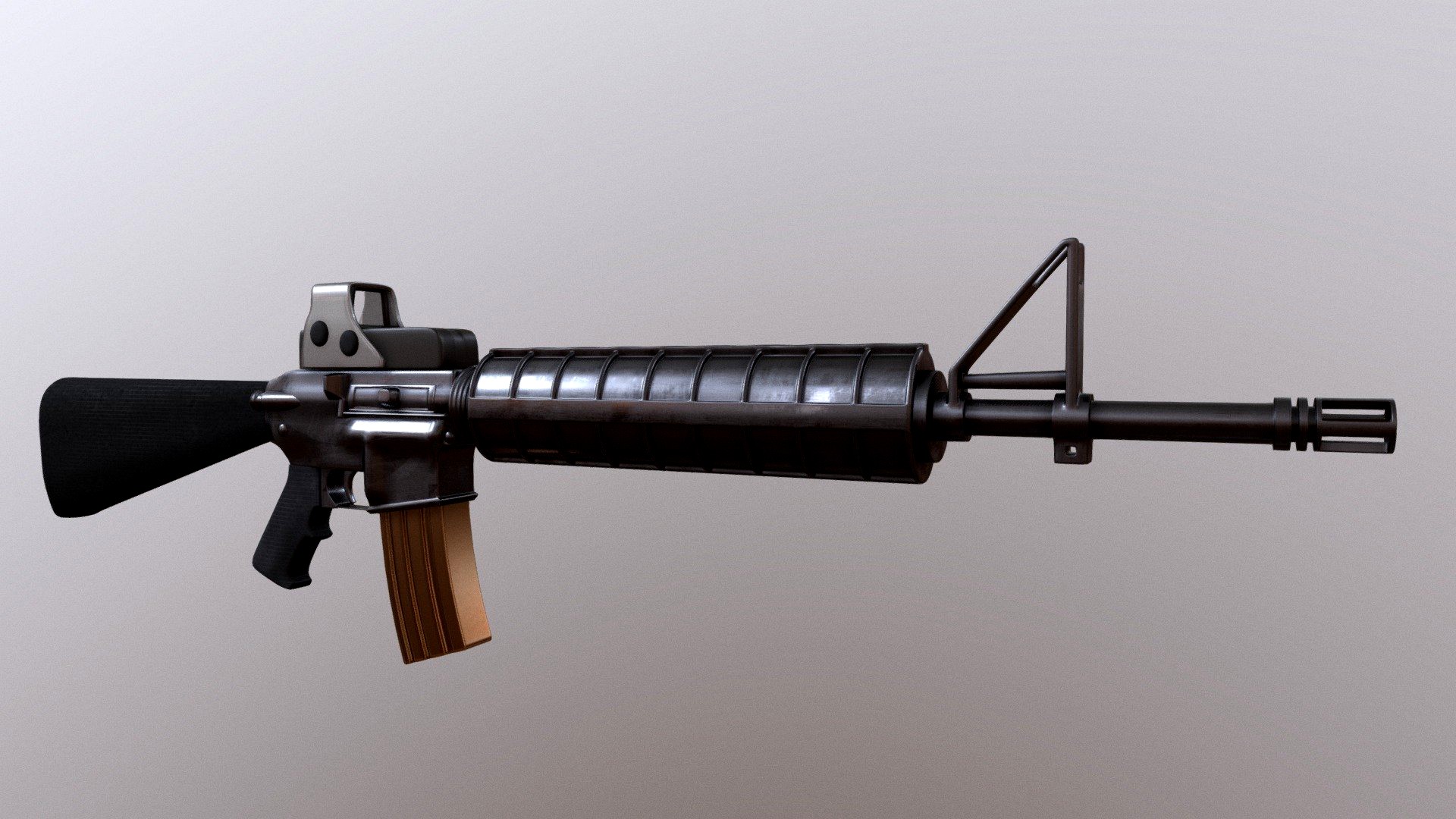 M16 Rifle (Holographic Sight) 3d model