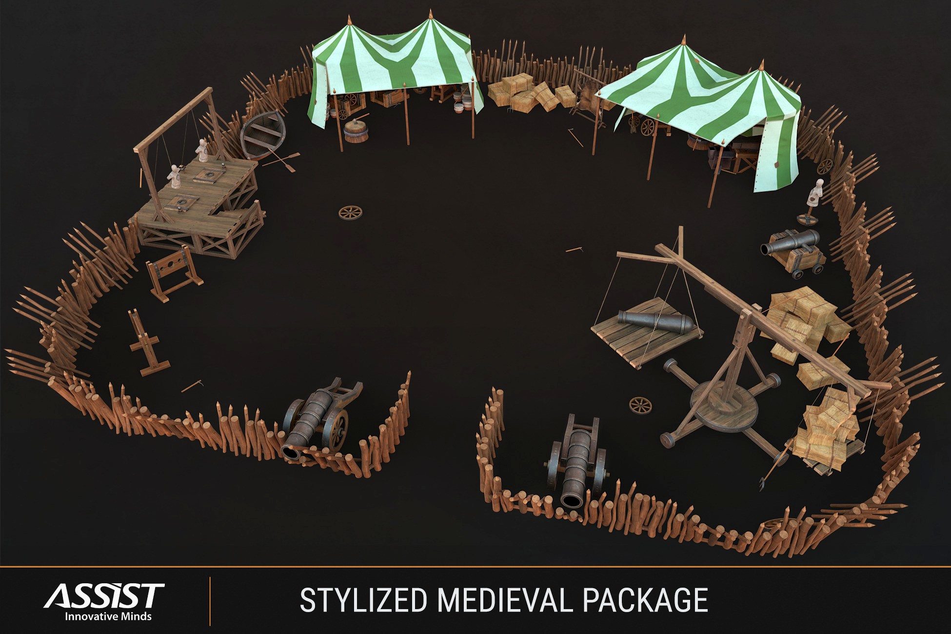 Stylized Medieval Props Set II 3d model