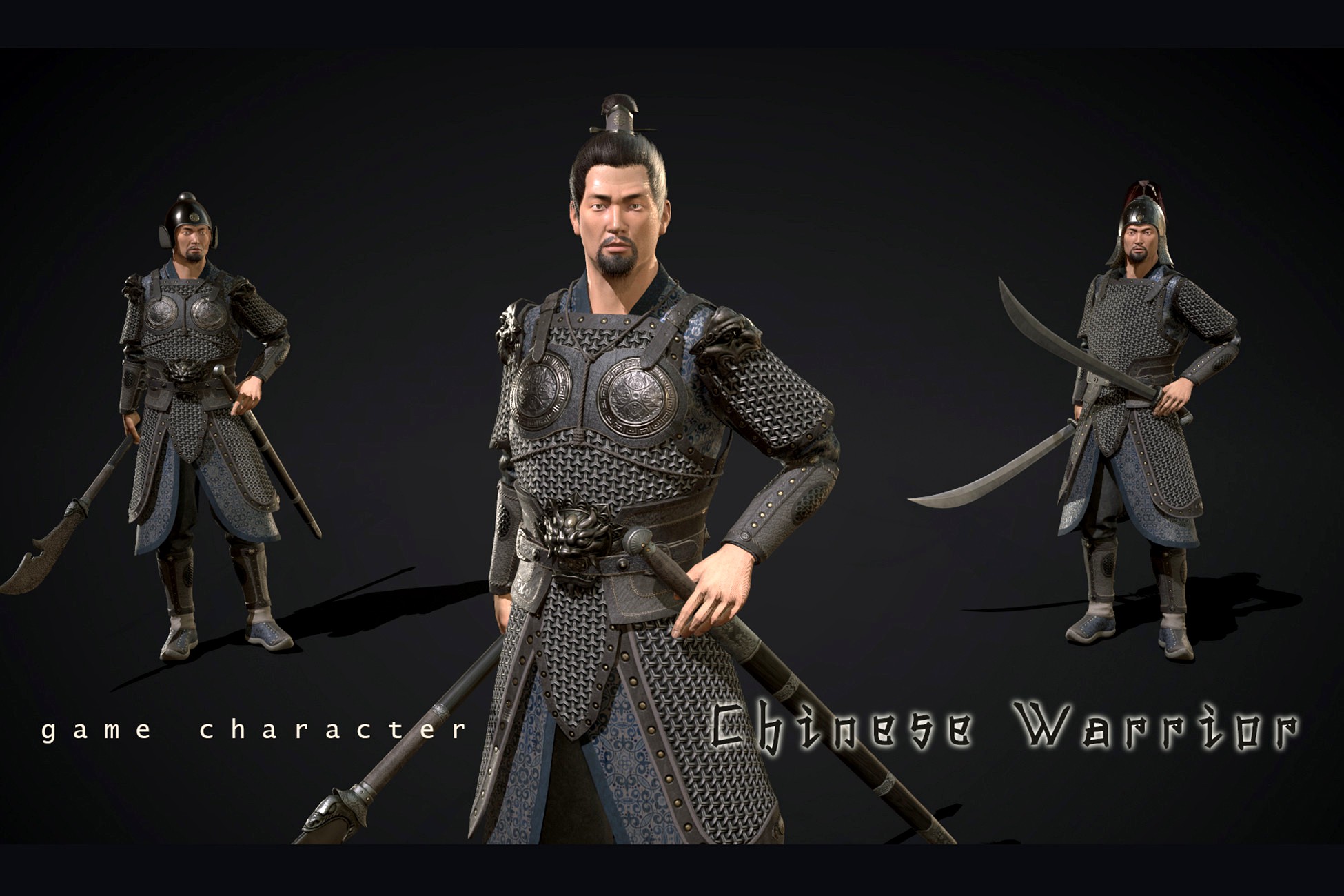 Chinese warrior Tang 3d model