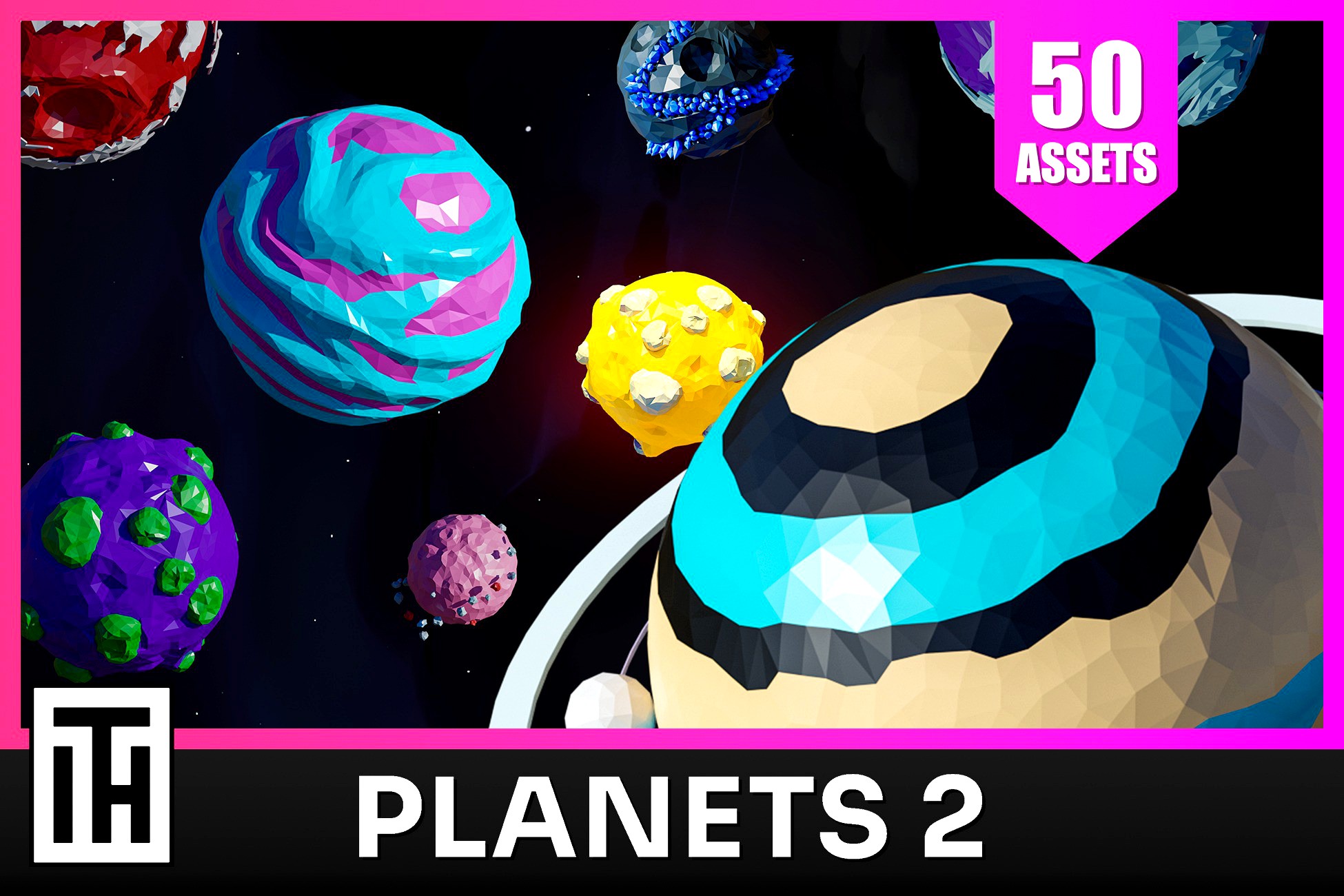 Planets 2 - Low Poly 3D Models Pack