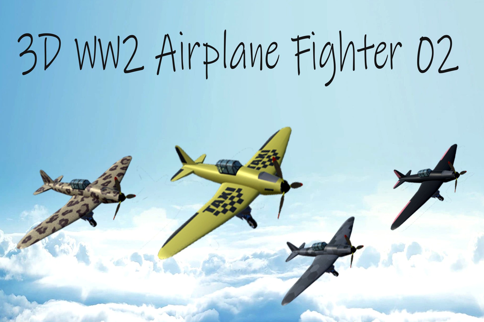 3D WW2 Airplane Fighter 02 model