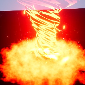 Wind fire lightning water effects 3d model