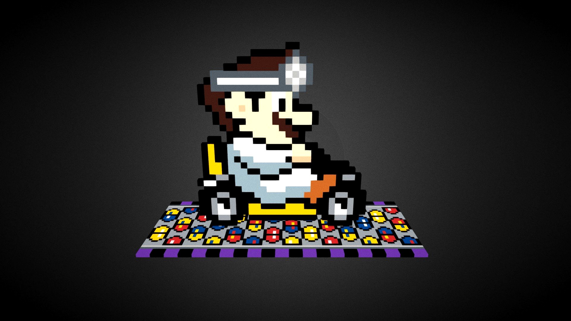 SMK100 - Super Pixel Kart Dr. Mario 3d model