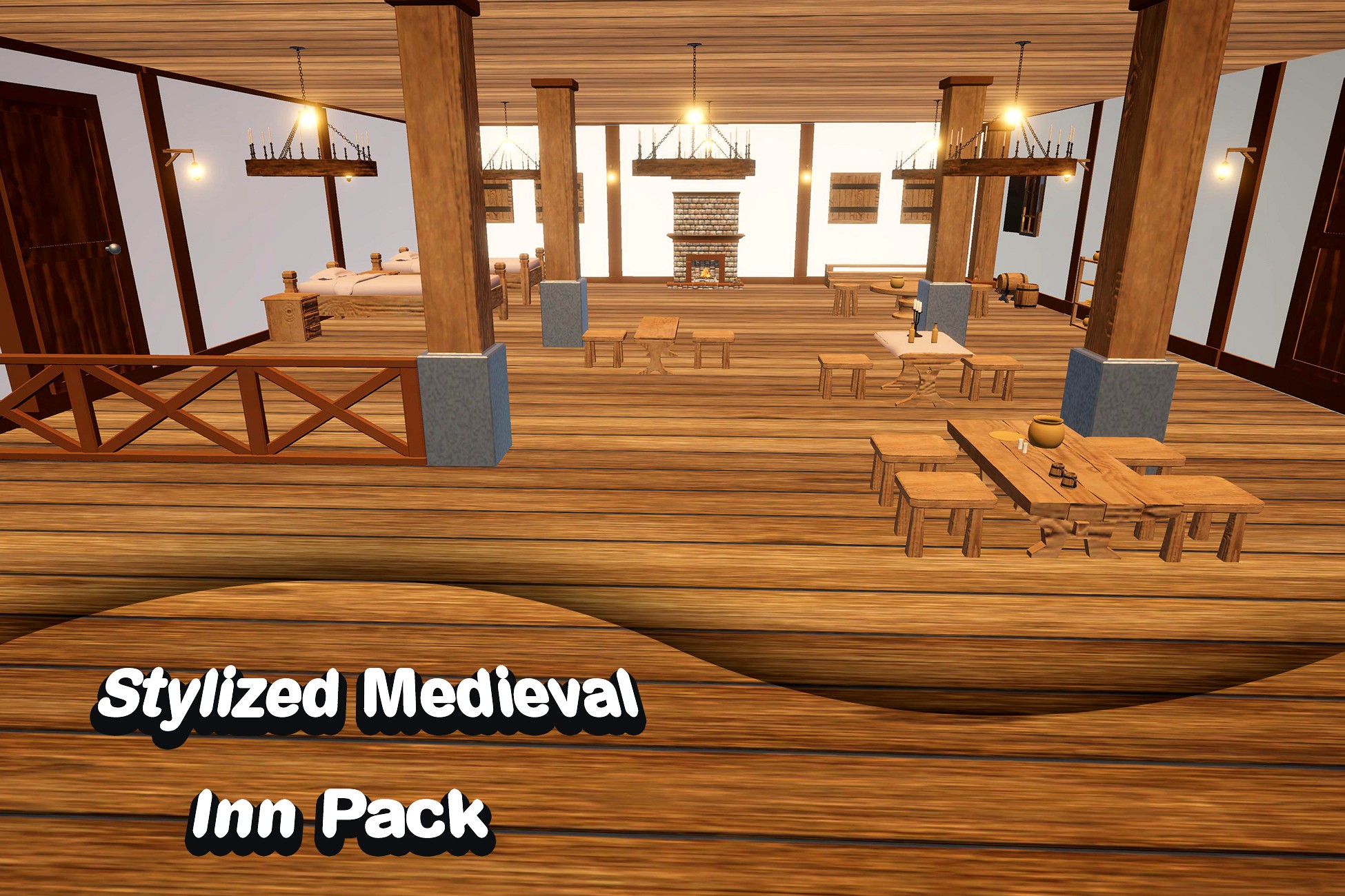 Stylized Medieval Inn Pack 3d model