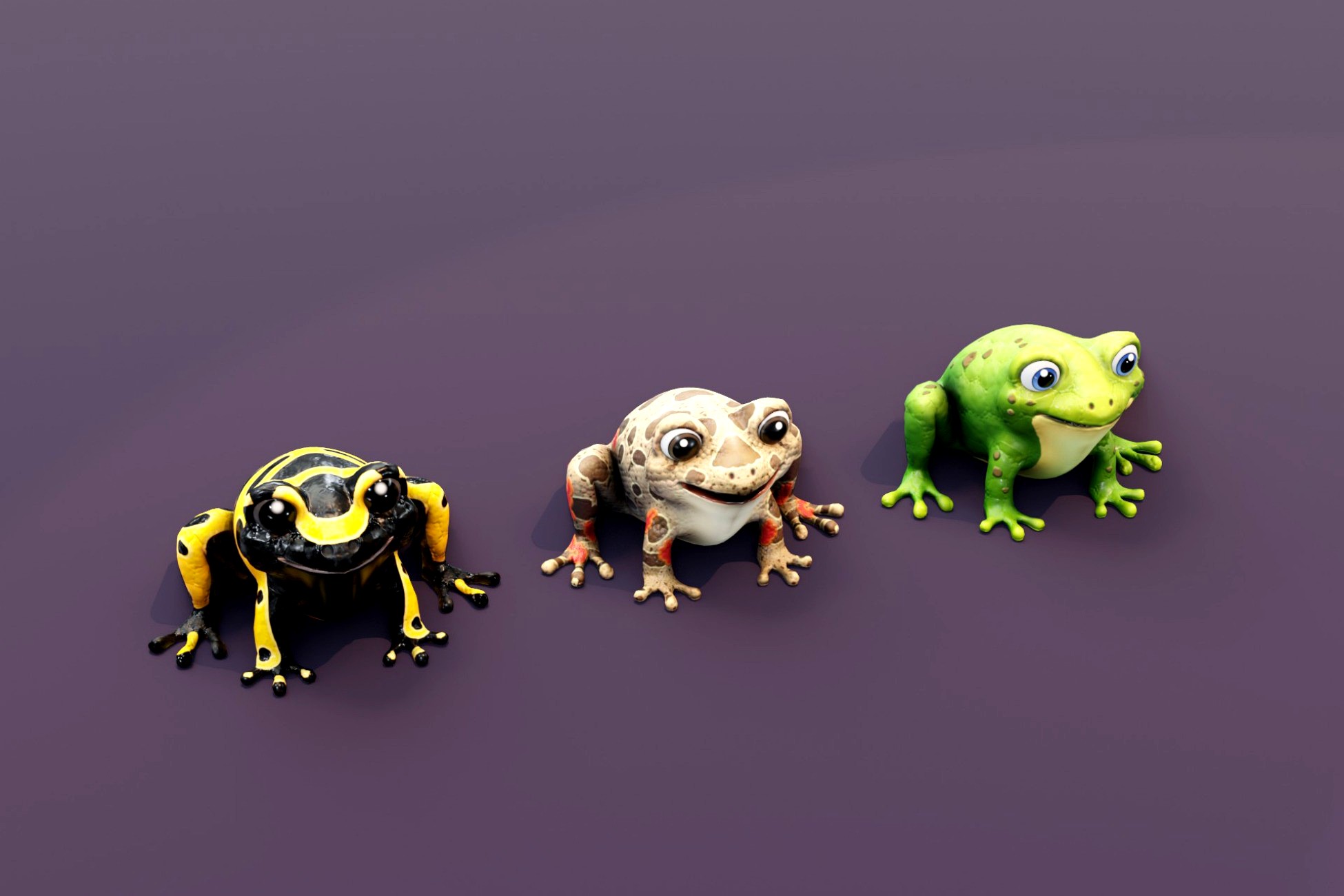 Cartoon Frog Animated 3D Models