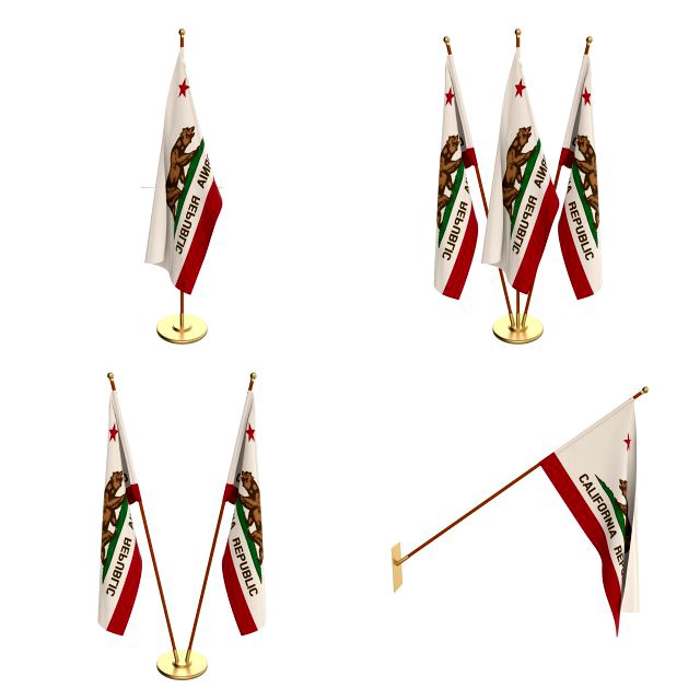 california flag pack 3d model