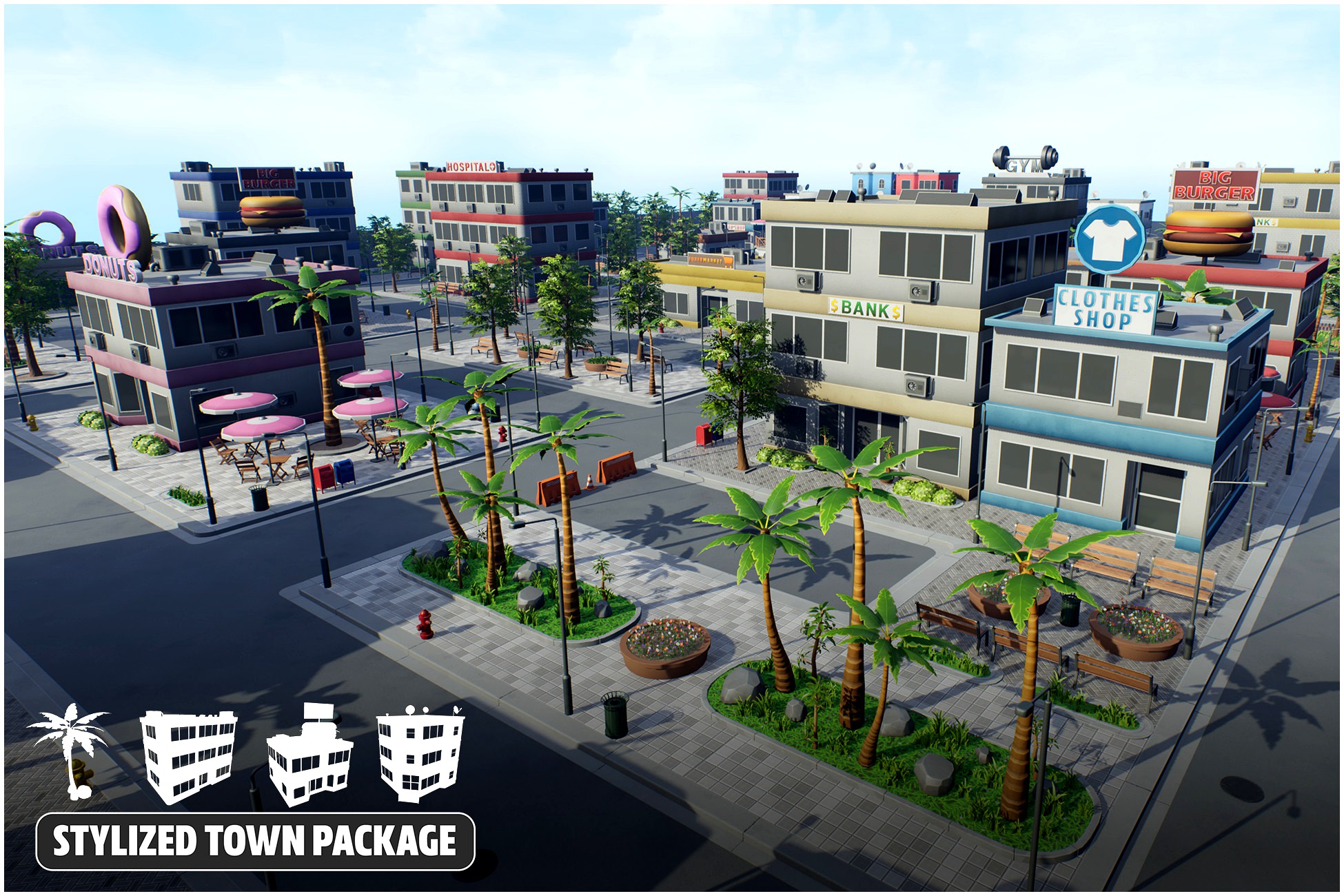 Stylized Town Package 3d model