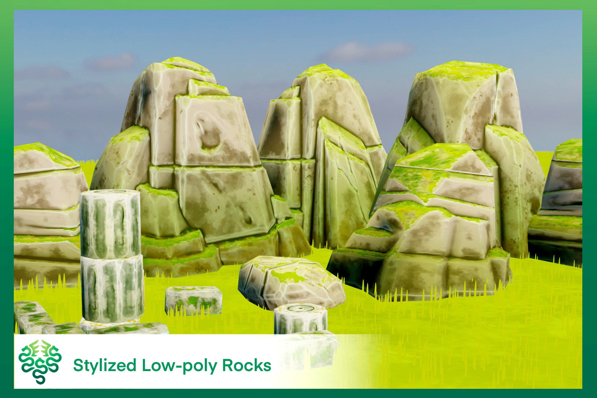 Stylized Low-poly Rocks 3d model