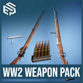 WW2 Weapons Pack - (Rigged/Animated) 3d model