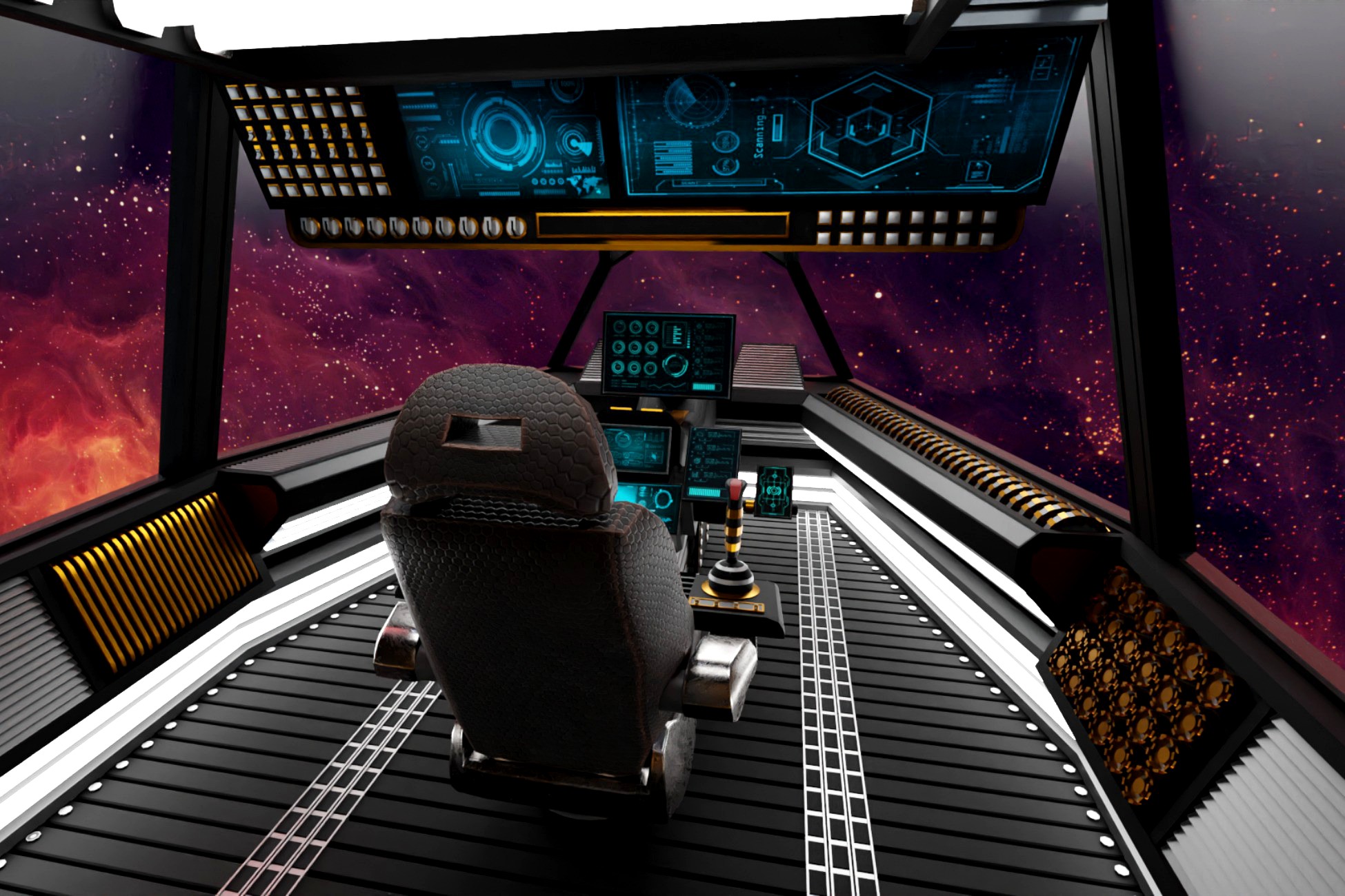 Sci-Fi Fighter Cockpit 3D Model