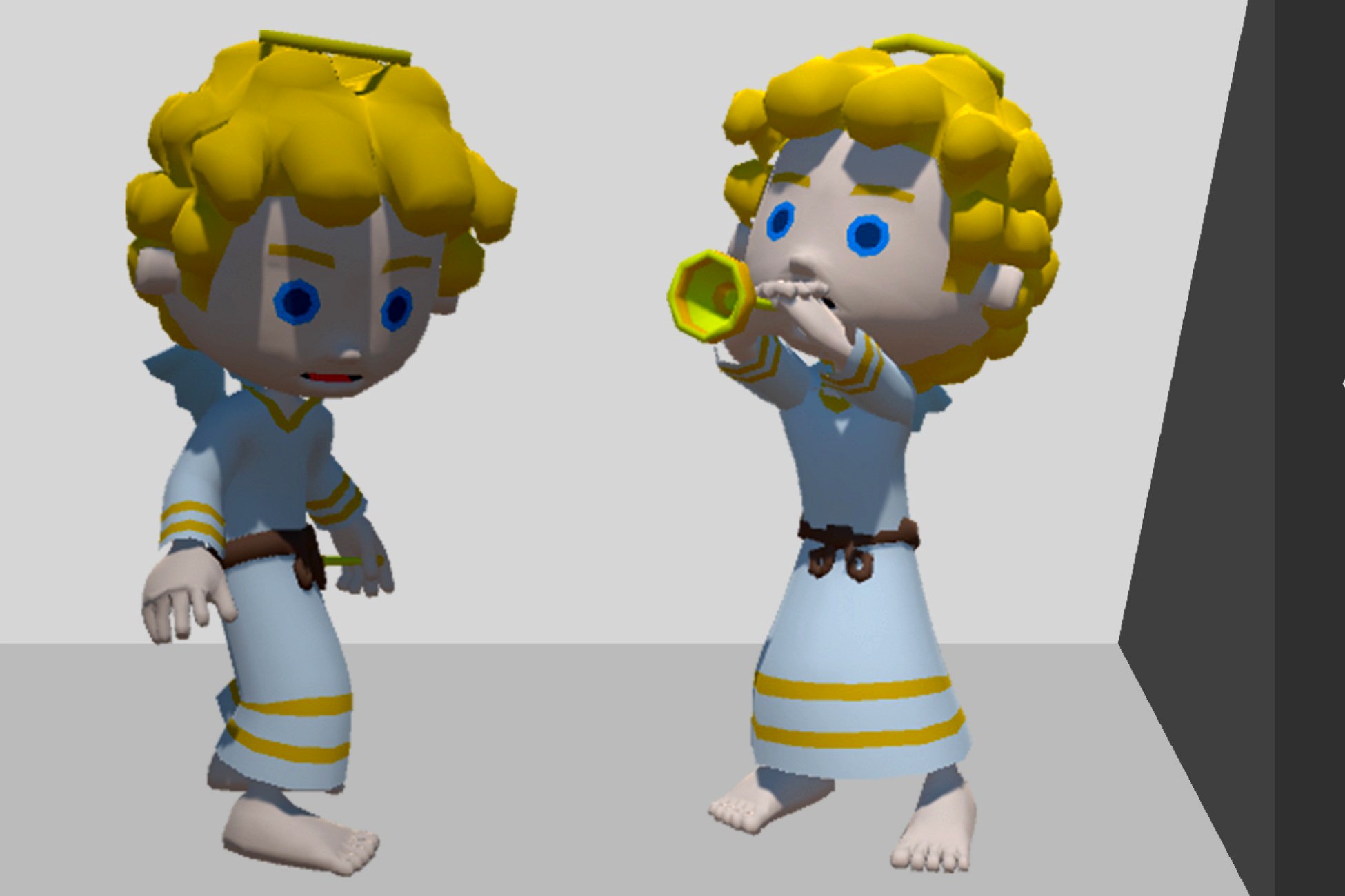 3D Character #032 - Angel Male - Animated - Low Poly - FBX model