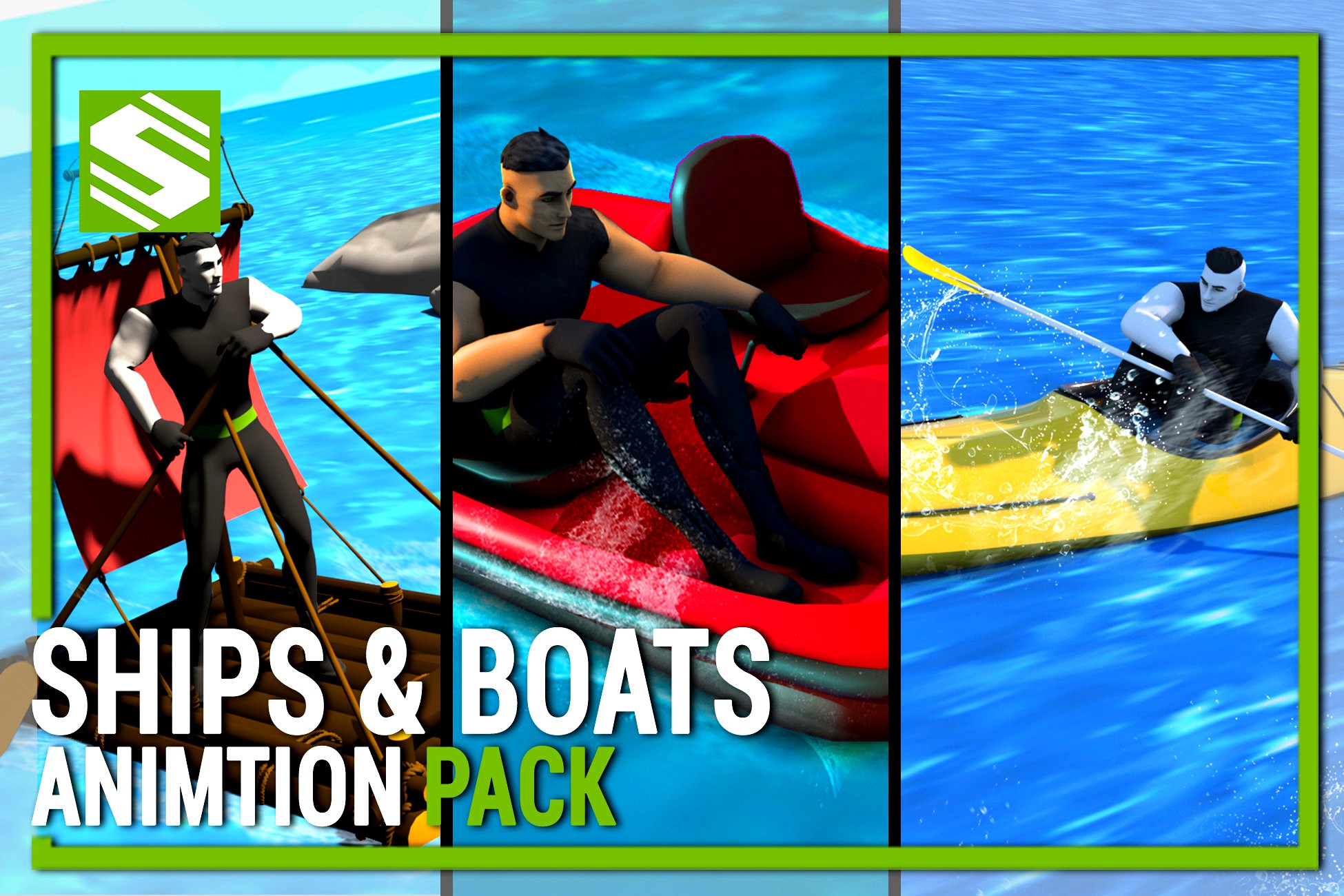 Ships and Boats Animations Pack 3d model