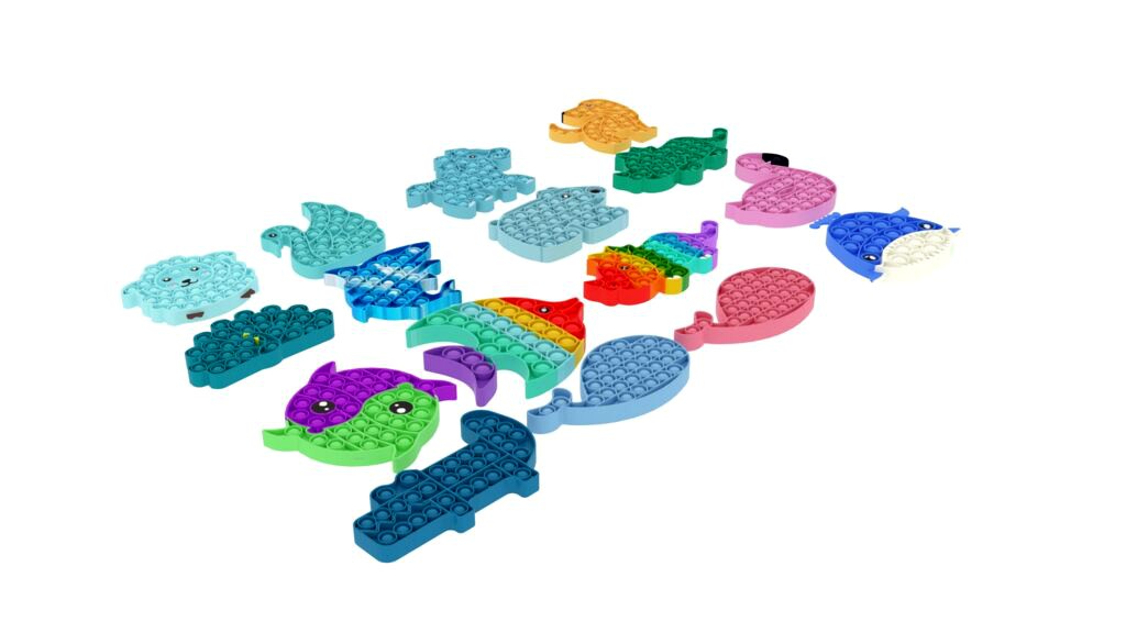 Animal Pop It Fidget Toys Set (338139) 3d model