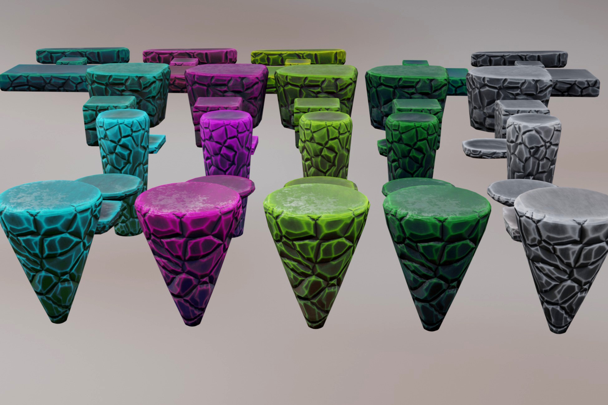 Stylized LOW Poly Rock Pack 3d model