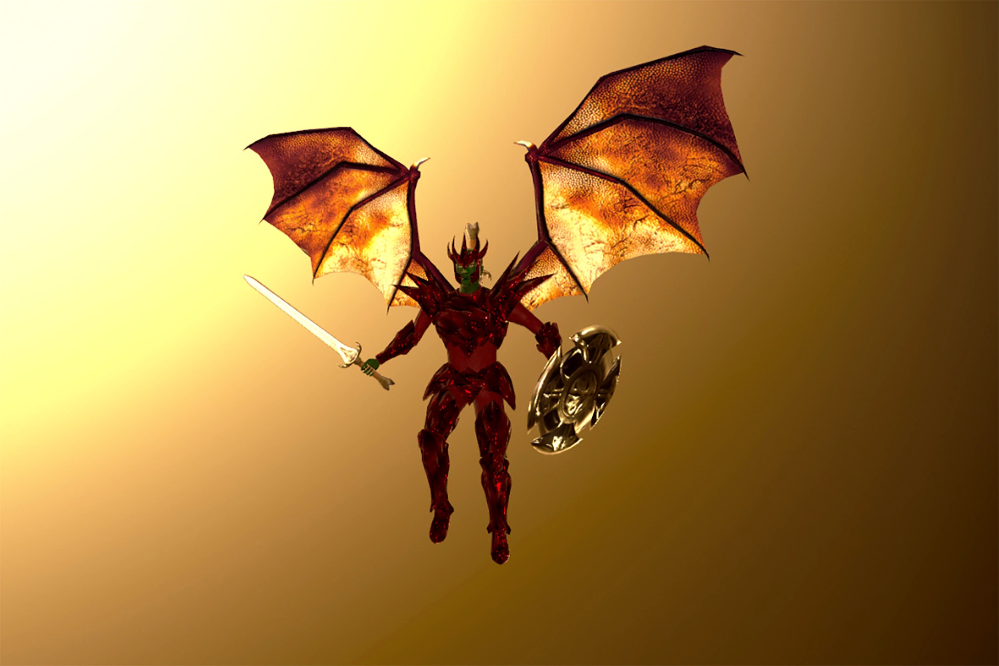 Angel Knight + Material Variations 3d model