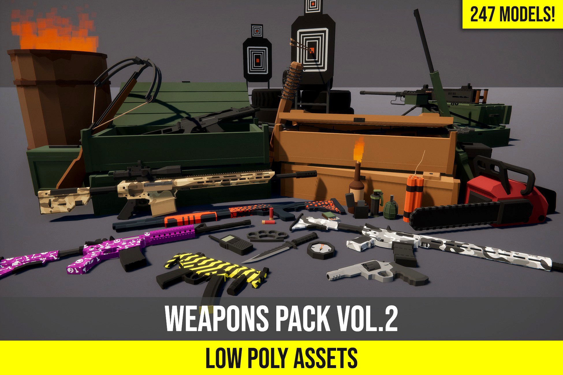 Low Poly FPS Weapons Pack vol.2 3d model