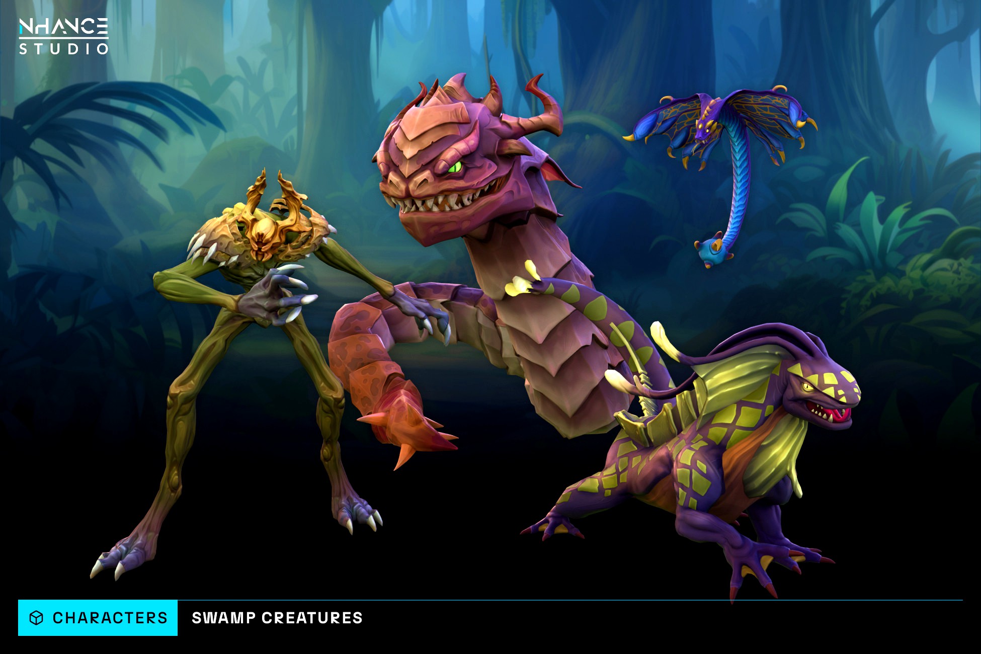 Stylized Fantasy Swamp Creatures 3d model