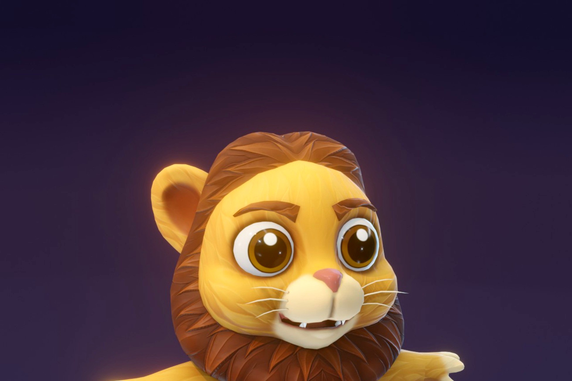 Cartoon Lion Animated 3D Model