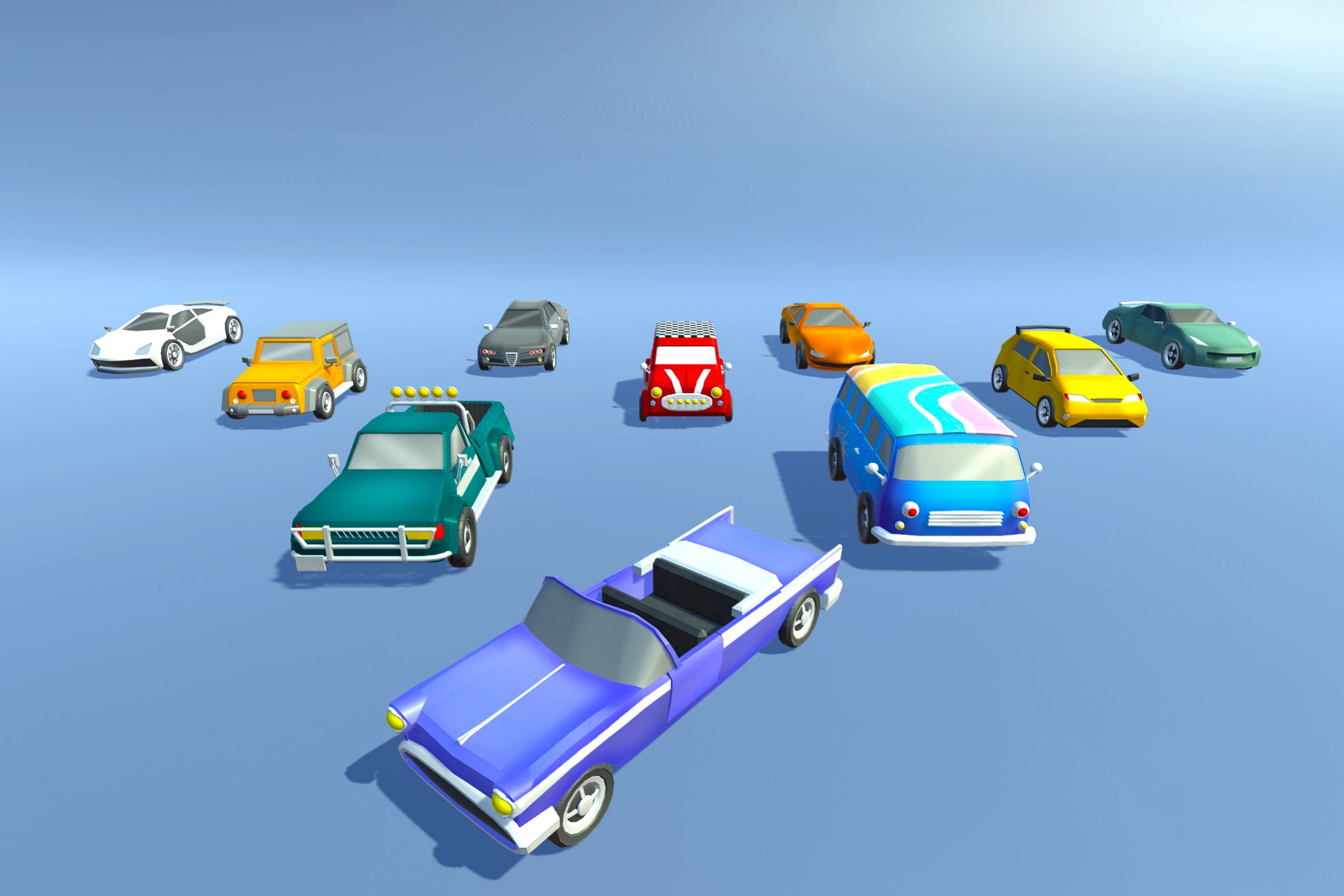 Stylized Low Poly Vehicles Cars Pack 3d model