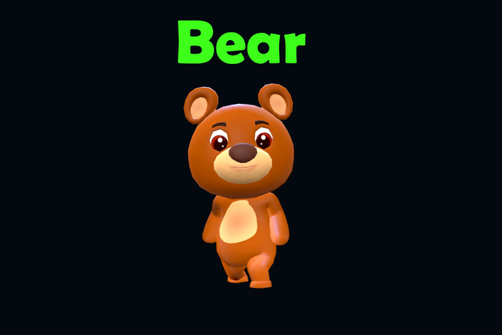 Cartoon Bear Animated Character 3d model
